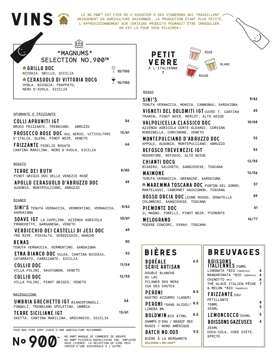 Menu – Pizzeria no.900