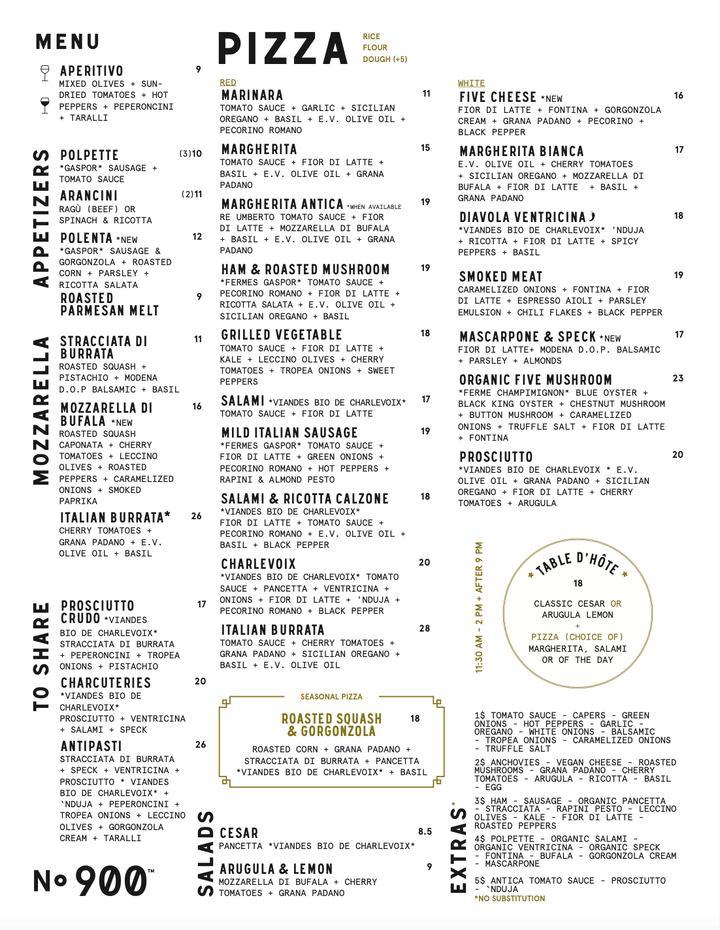 Menu – Pizzeria no.900